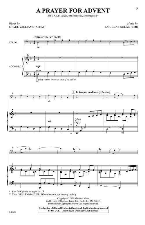 A Prayer For Advent Sheet Music by Nolan/Williams (SKU: 35000076 ...