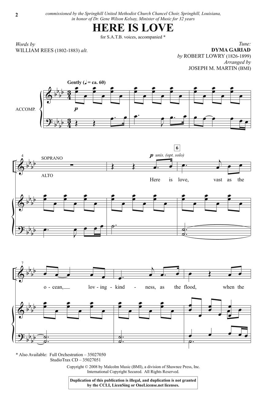 Here Is Love Sheet Music by Joseph Martin (SKU: 35026771) - Stanton's ...