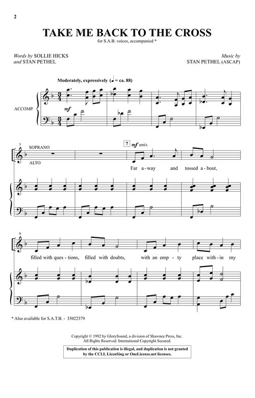 Take Me Back To The Cross Sheet Music by Stan Pethel (SKU: 35027033 ...