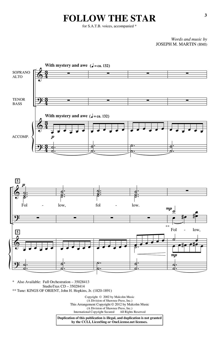 Follow The Star Sheet Music by Joseph Martin (SKU: 35028412) - Stanton ...