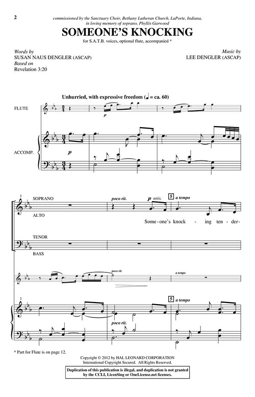 Someone's Knocking Sheet Music by Dengler/Dengler (SKU: 35028596 ...