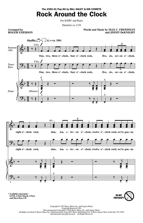 Rock Around The Clock Sheet Music by Roger Emerson (SKU: 40318194 ...