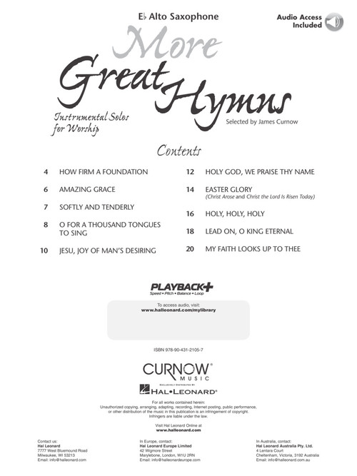 More Great Hymns Alto Sax - Willis Music Store