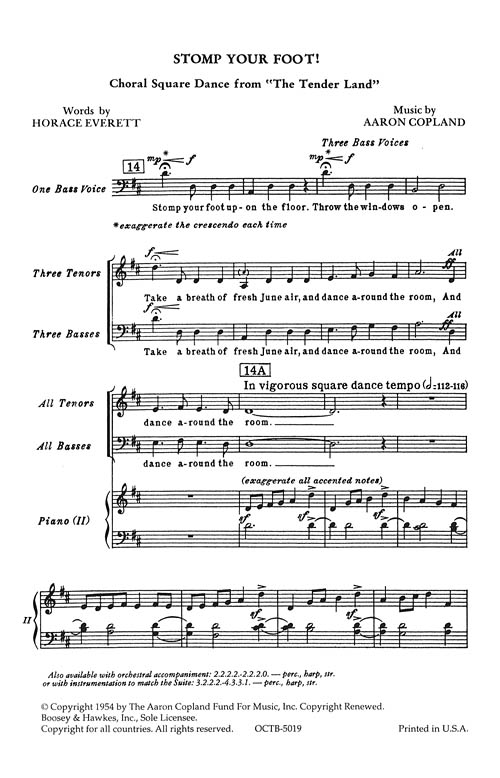 Stomp Your Foot Sheet Music by Aaron Copland (SKU: 48003283) - Stanton ...