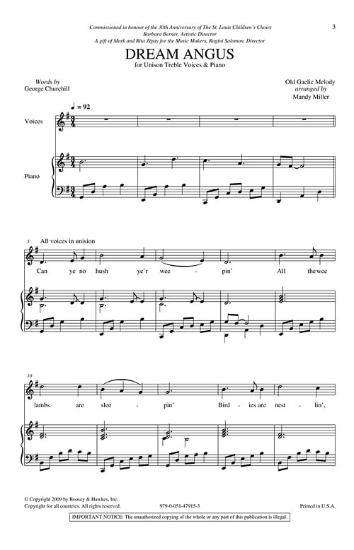 Dream Angus Sheet Music by Mandy Miller (SKU: 48020619) - Stanton's ...