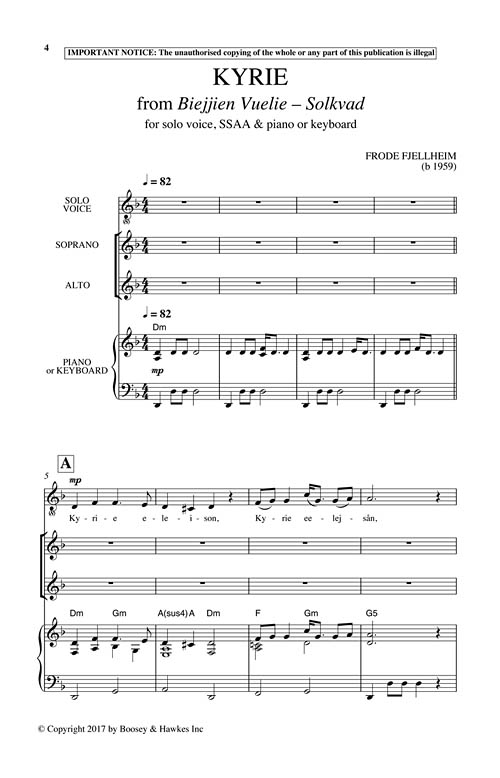 Kyrie Sheet Music by Frode Fjellheim (SKU: 48024232) - Stanton's Sheet ...