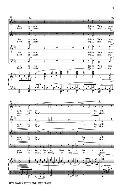 How Lovely Is Thy Dwelling Place Sheet Music by Johannes Brahms (SKU ...