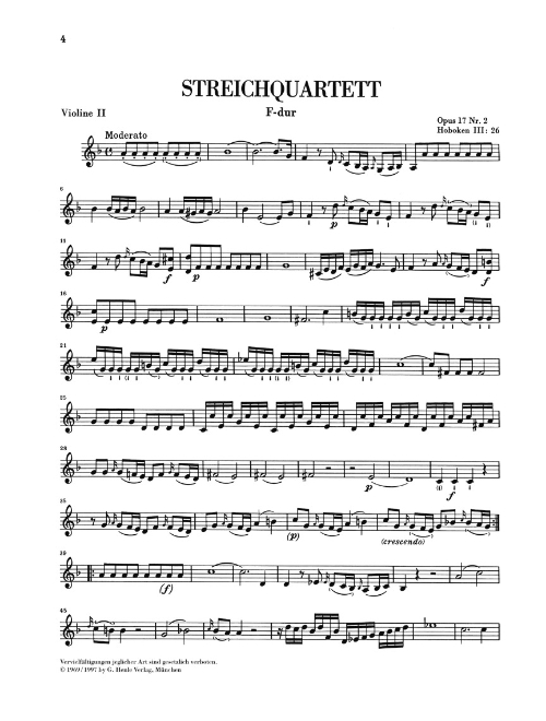 Joseph Haydn - String Quartets Volume III, Op. 17 Set of Parts - Willis Music Store