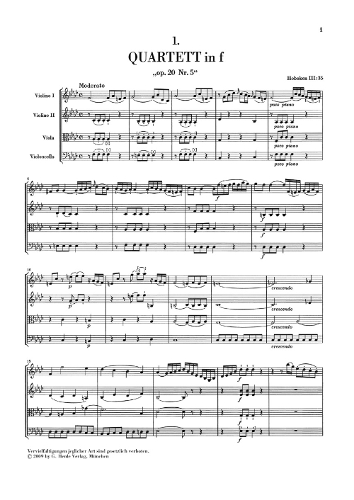 String Quartets, Vol. IV, Op. 20 (Sun Quartets) - Willis Music Store