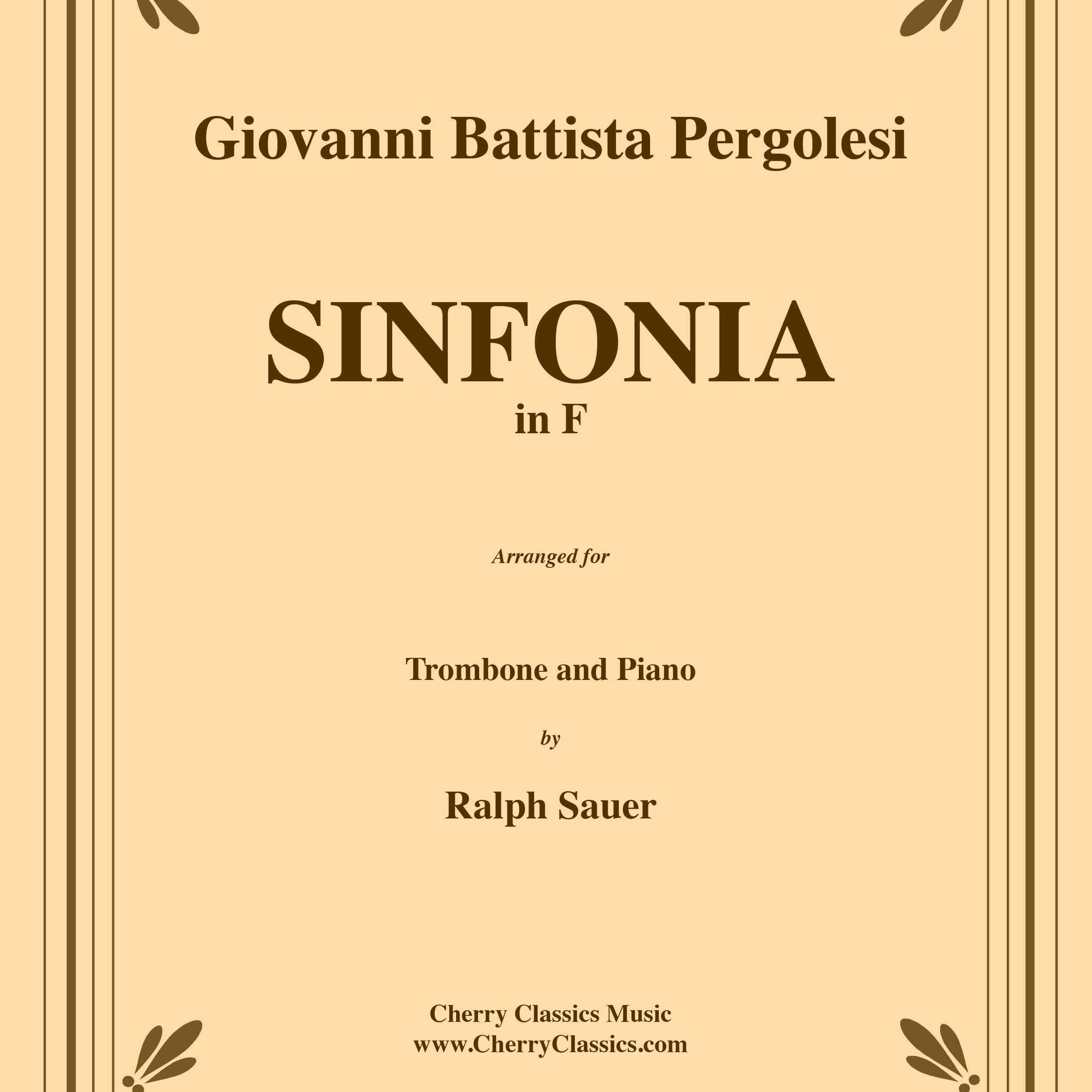 Pergolesi - Sinfonia (Sonata) in F for Trombone and Piano or ...