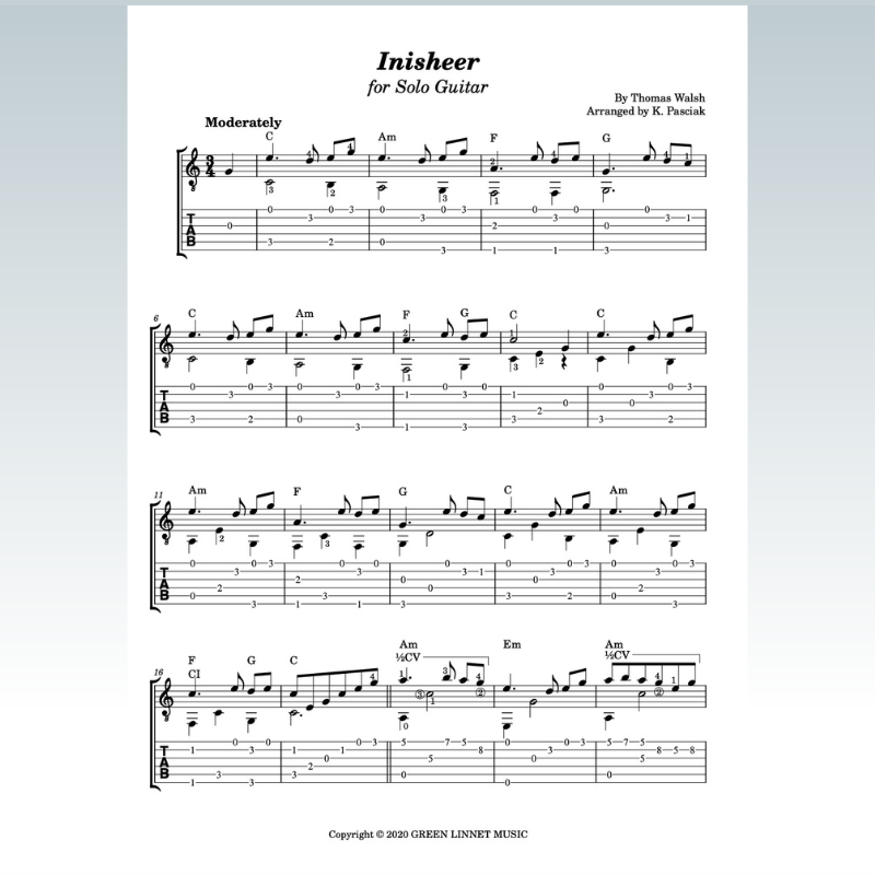 Inisheer (arr. Kenneth Pasciak) by Thomas Walsh Sheet Music for Easy ...