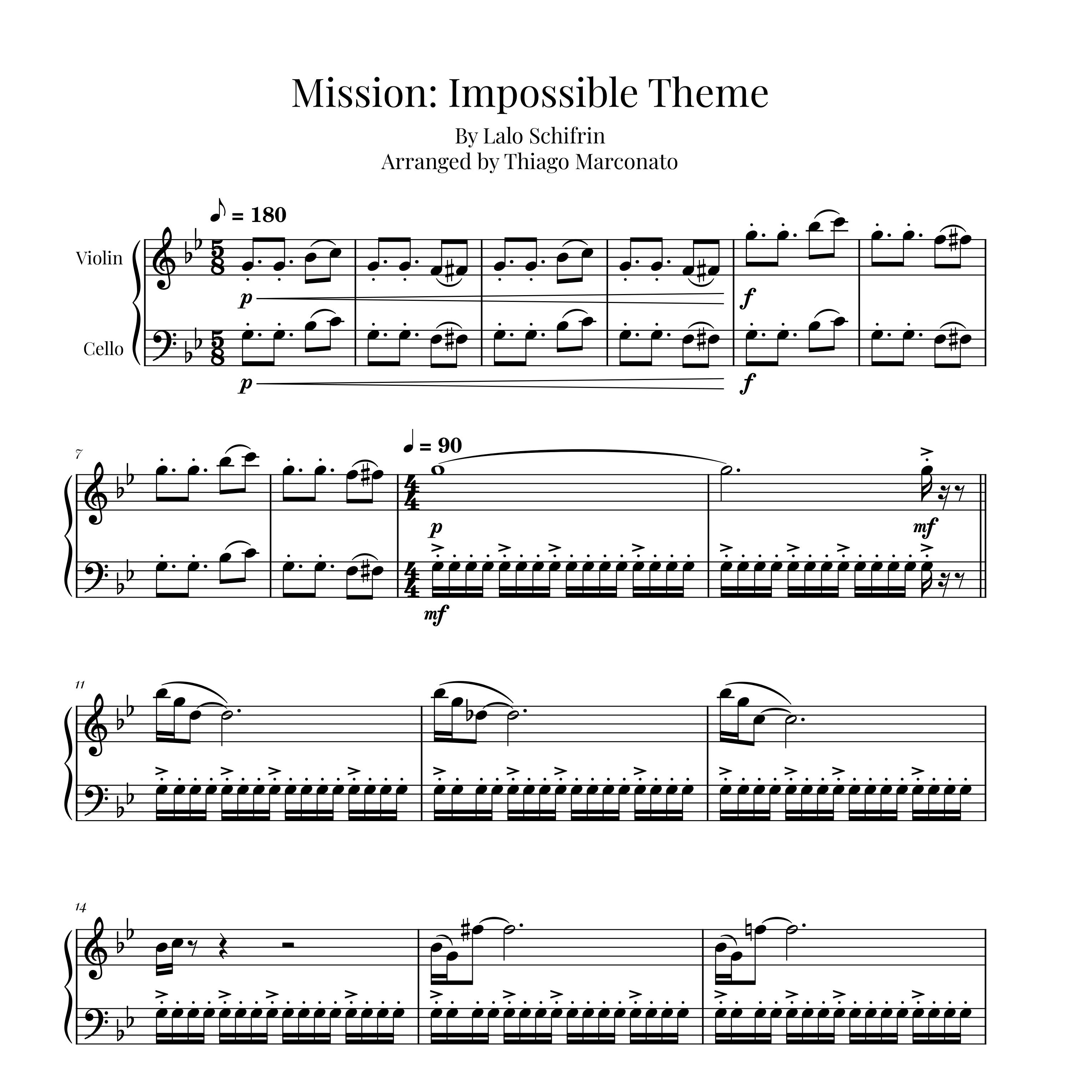 Mission: Impossible Theme (arr. Thiago Marconato) by Adam Clayton And Larry Mullen Sheet Music ...