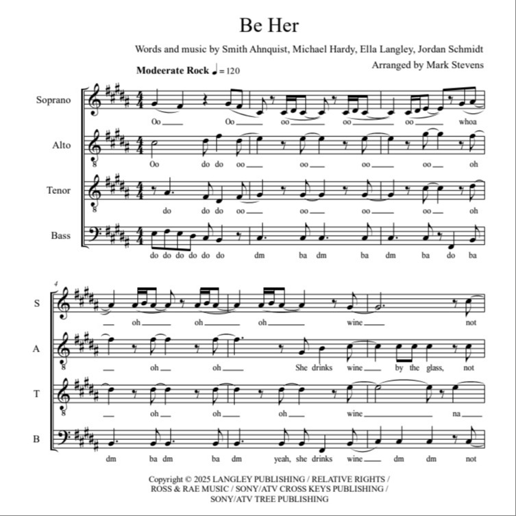 Be Her (arr. Mark Stevens) by Smith Ahnquist Sheet Music for SATB Choir ...