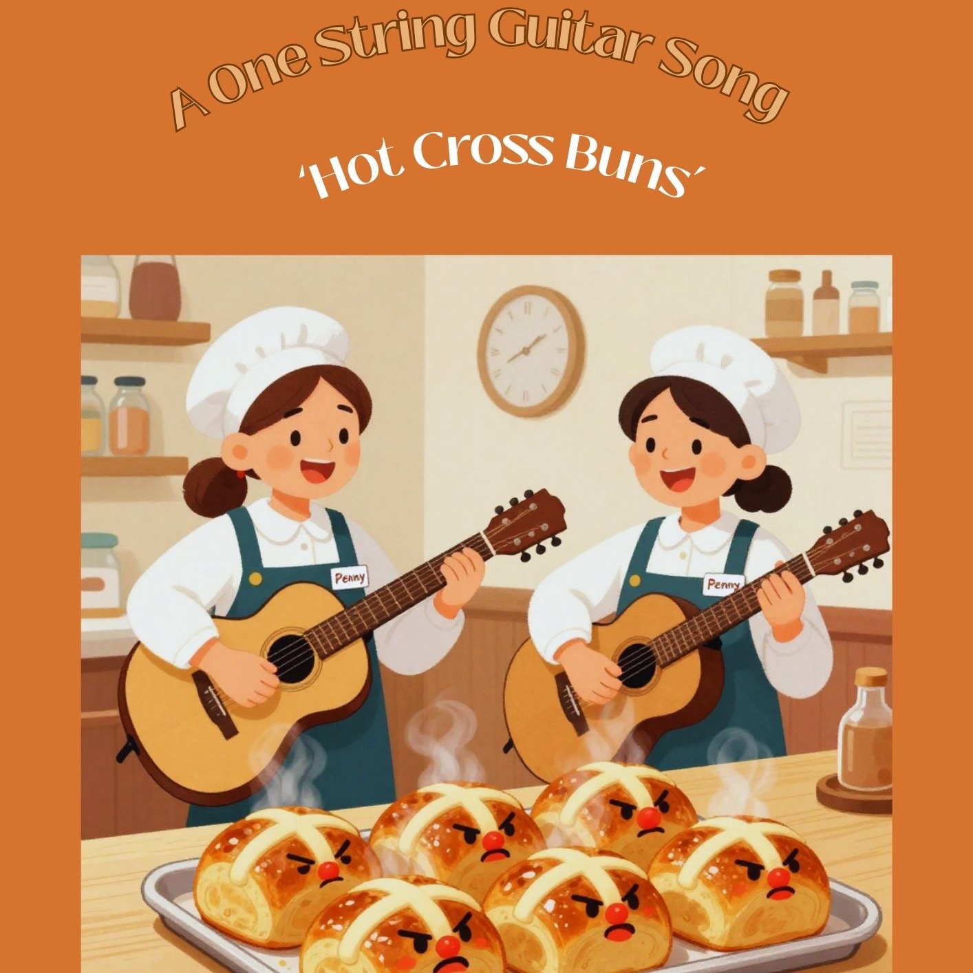 Hot Cross Buns (A One String Guitar Song) (arr. Danny Crocome) by ...