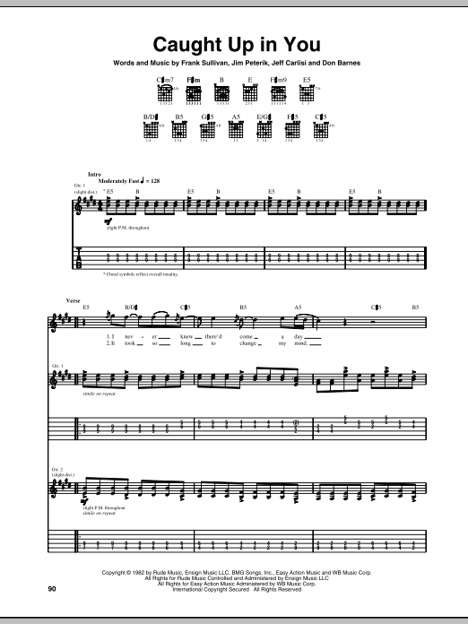 Caught Up In You Sheet Music 38 Special Guitar Tab Caught Up In You Sheet Music 38 Special Guitar Tab
