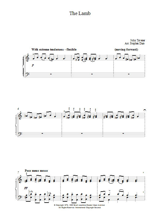 The Lamb By John Tavener Sheet Music For Piano Solo At Sheet Music Direct The Lamb By John Tavener Sheet Music For Piano Solo At Sheet Music Direct