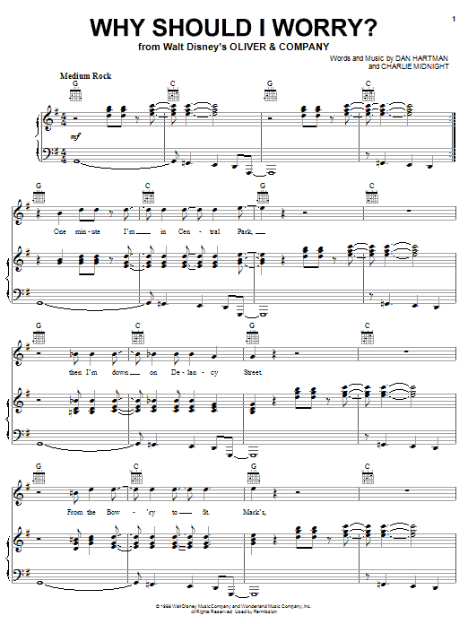 Why Should I Worry By Billy Joel Sheet Music For Piano Vocal Guitar