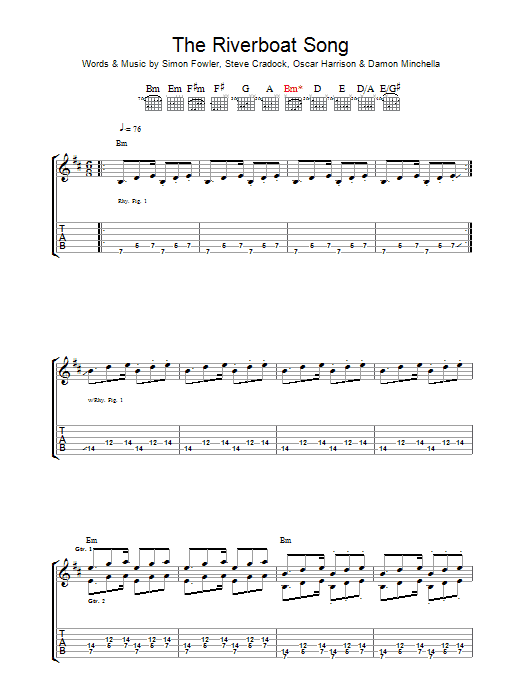 The Riverboat Song By Ocean Colour Scene Guitar Tab Guitar Instructor The Riverboat Song By Ocean Colour Scene Guitar Tab Guitar Instructor