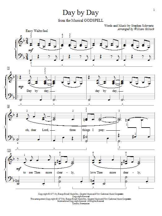 Day By Day Educational Piano Print Sheet Music Now