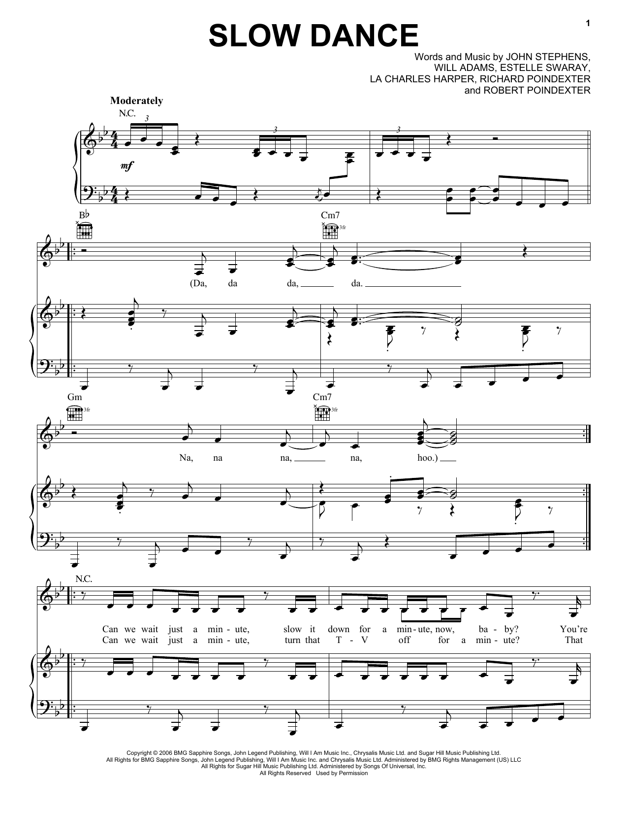 Slow Dance Sheet Music By John Legend Piano Vocal Guitar Right Slow Dance Sheet Music By John Legend Piano Vocal Guitar Right