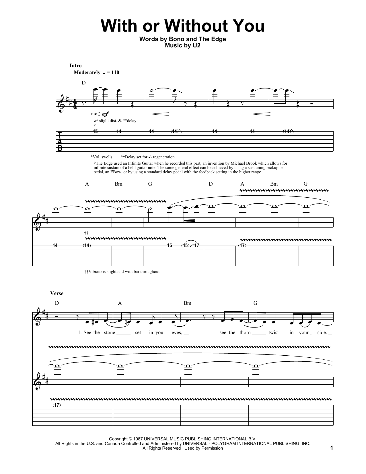 With Or Without You By U2 Guitar Tab Play Along Guitar Instructor With Or Without You By U2 Guitar Tab Play Along Guitar Instructor