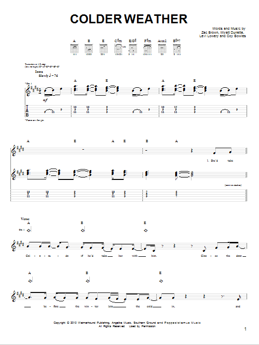 Colder Weather Sheet Music Direct Colder Weather Sheet Music Direct