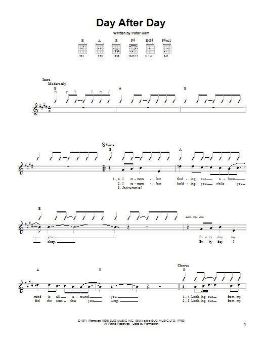 Day After Day Sheet Music Peter Ham Easy Guitar Day After Day Sheet Music Peter Ham Easy Guitar