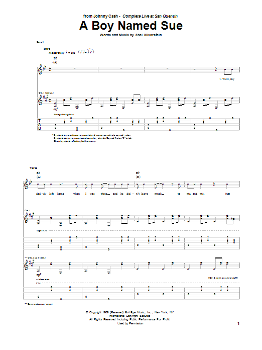 A Boy Named Sue By Johnny Cash Sheet Music For Guitar Tab At Sheet A Boy Named Sue By Johnny Cash Sheet Music For Guitar Tab At Sheet