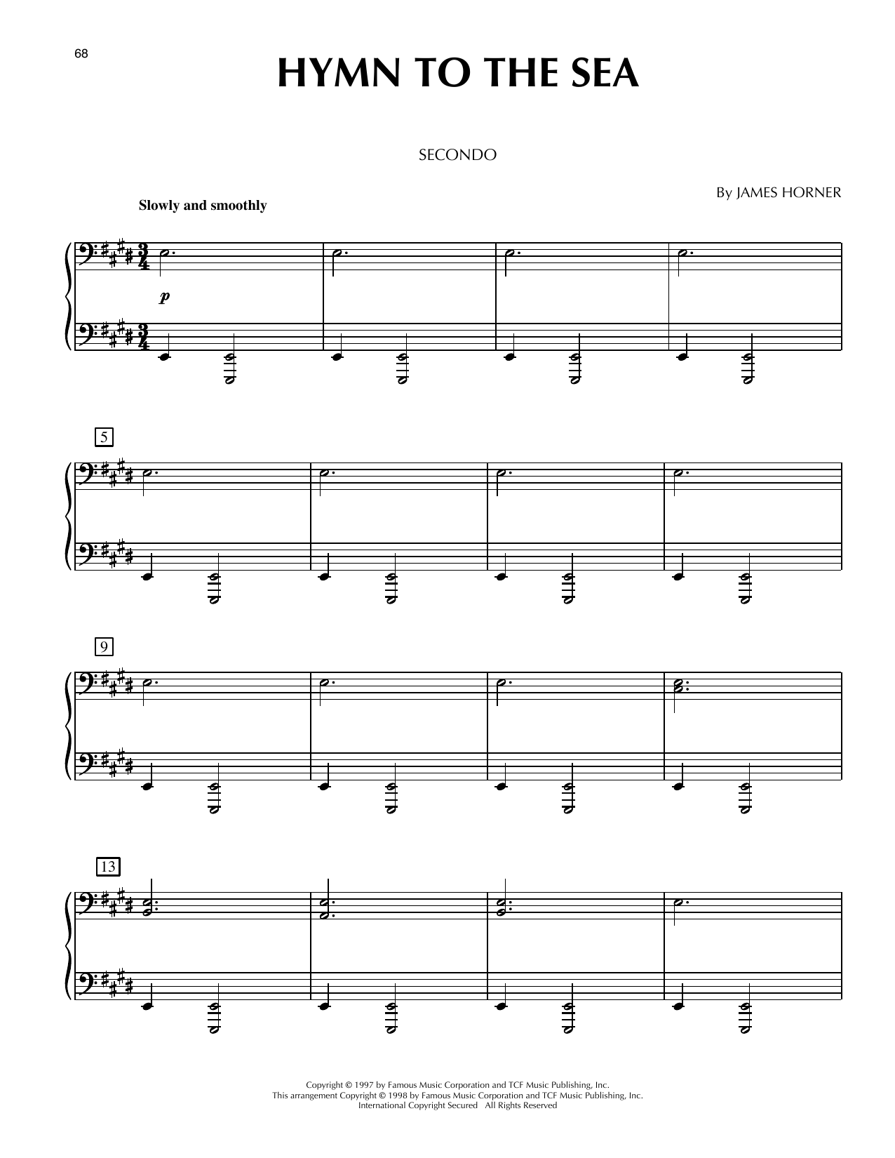 Hymn To The Sea (from Titanic) por James Horner Partituras para Piano Dúo en Sheet Music Direct