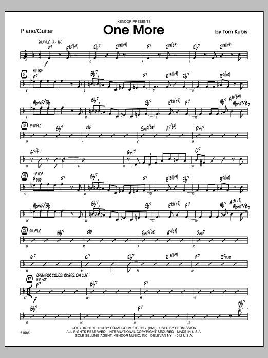 One More - Piano/Guitar Sheet Music | Tom Kubis | Jazz Ensemble
