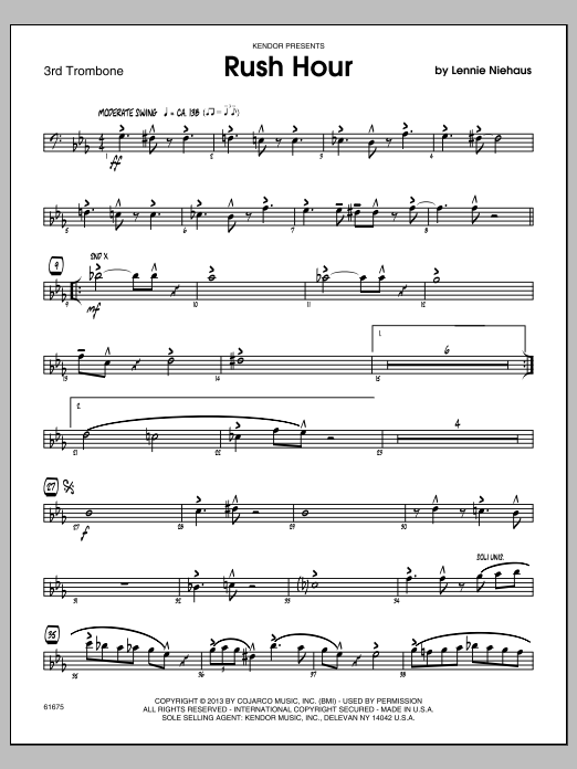 Rush Hour - 3rd Trombone Sheet Music | Lennie Niehaus | Jazz Ensemble