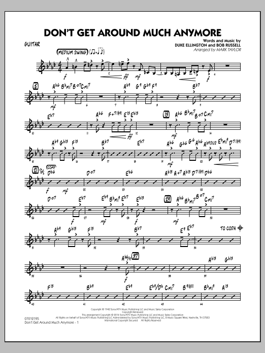Don t Get Around Much Anymore Guitar Sheet Music Mark Taylor Jazz