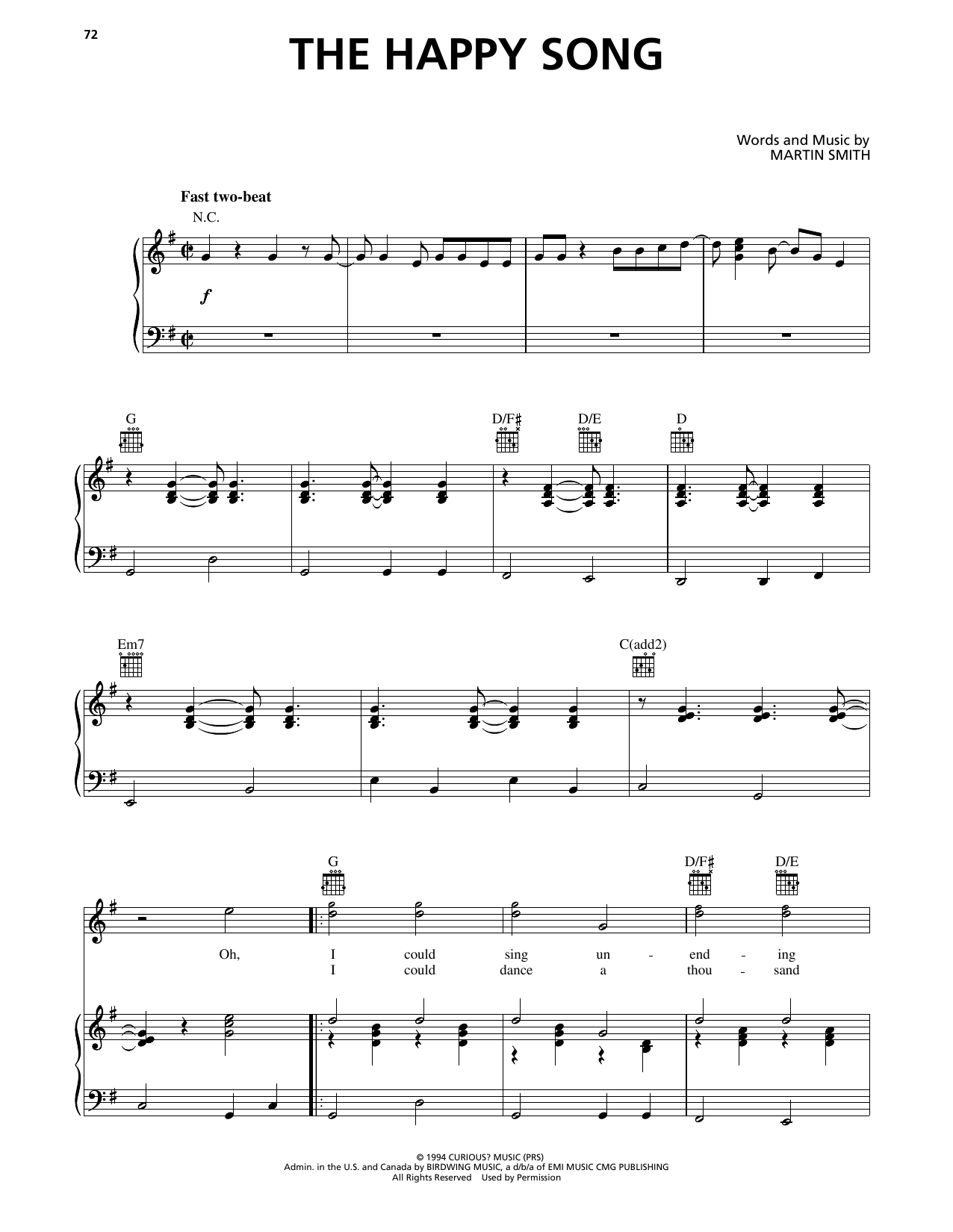 The Happy Song Sheet Music Delirious Piano Vocal Guitar Chords The Happy Song Sheet Music Delirious Piano Vocal Guitar Chords