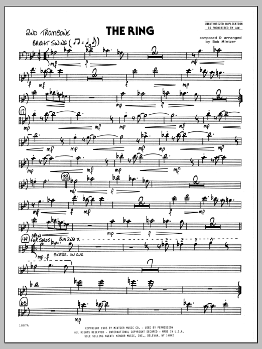 The Ring - 2nd Trombone Sheet Music | Bob Mintzer | Jazz Ensemble