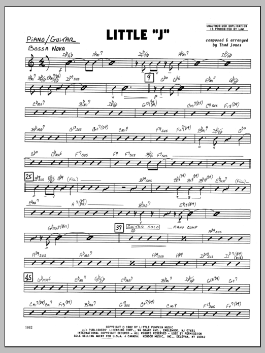 Little 'J' - Piano Sheet Music | Thad Jones | Jazz Ensemble