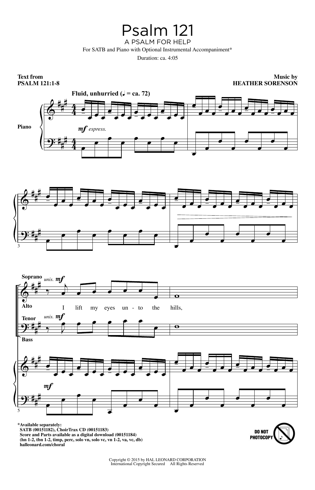 Psalm 121 A Psalm For Help Sheet Music Heather Sorenson SATB Choir Psalm 121 A Psalm For Help Sheet Music Heather Sorenson SATB Choir