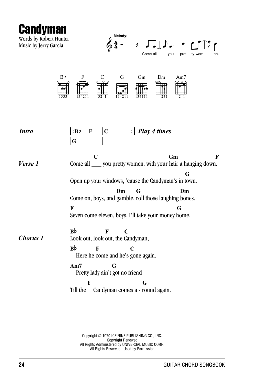 Candyman By Grateful Dead Guitar Chords Lyrics Guitar Instructor