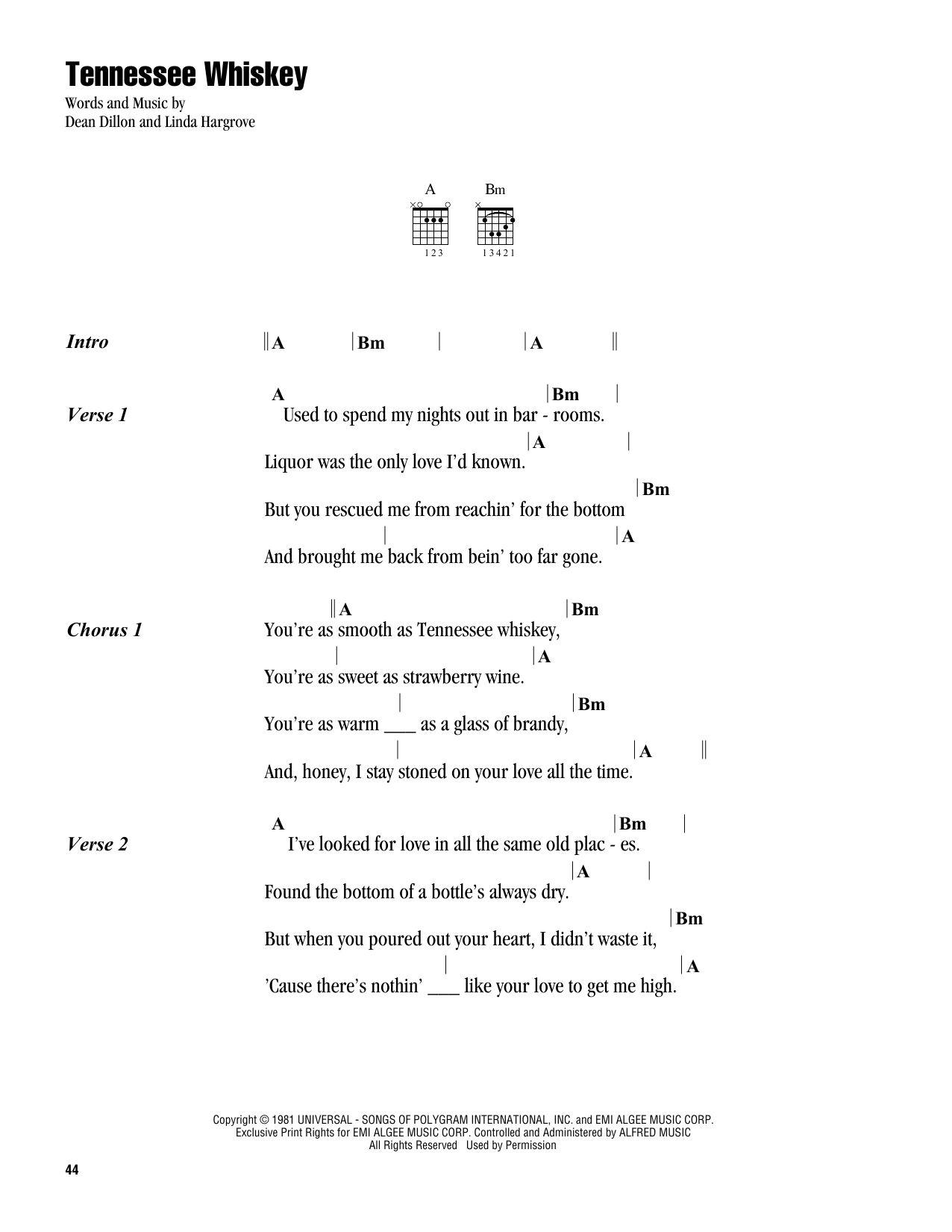  Smooth As Tennessee Whiskey Sheet Music Direct