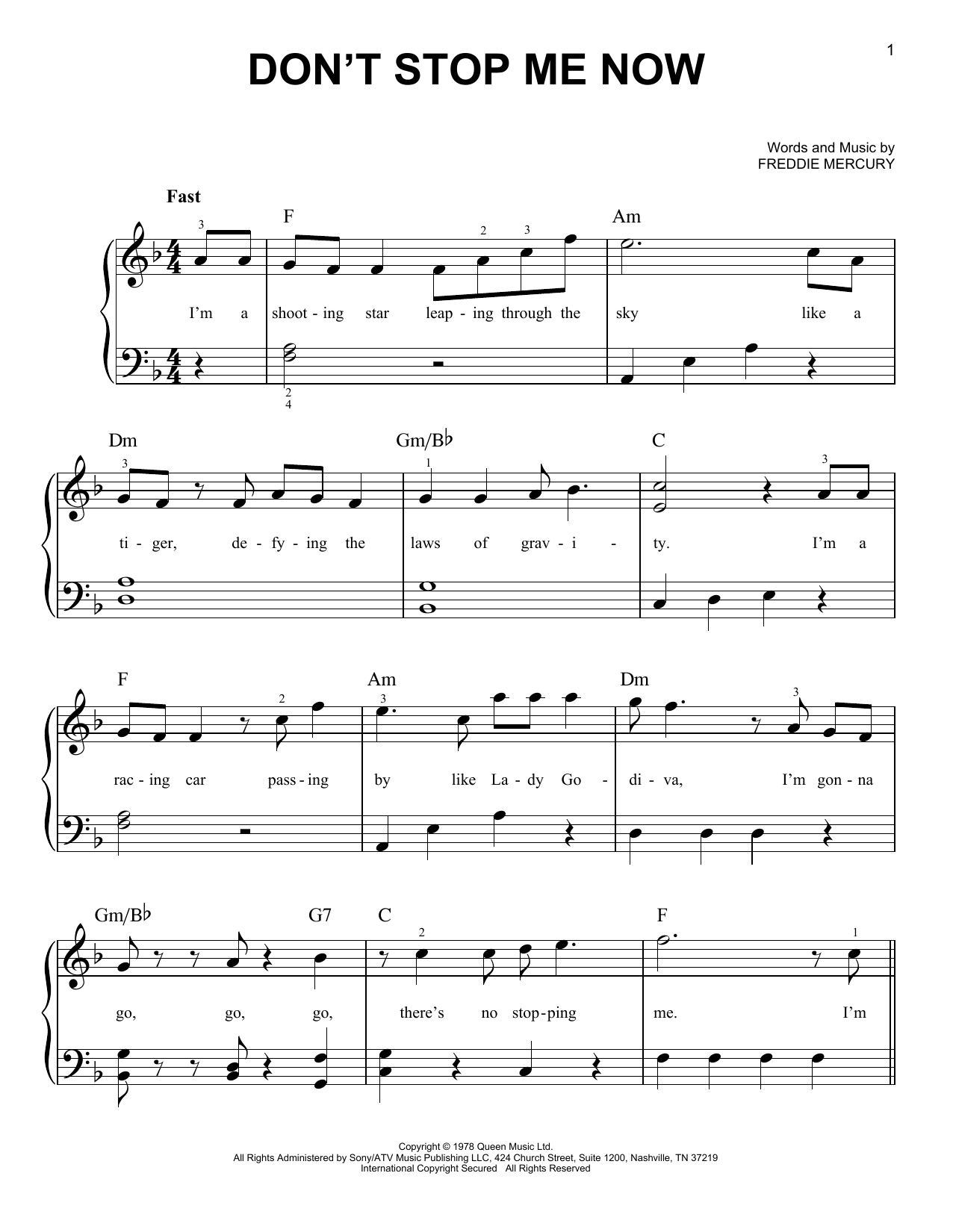Partition Piano Don t Stop Me Now