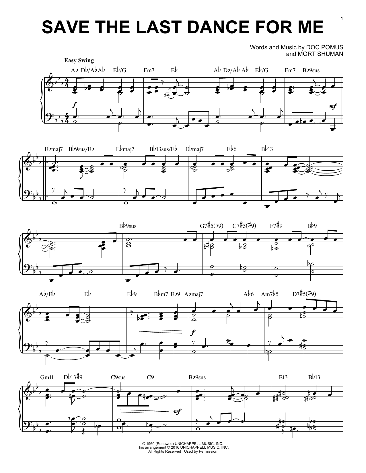 Save The Last Dance For Me Jazz Version arr Brent Edstrom Sheet Save The Last Dance For Me Jazz Version arr Brent Edstrom Sheet