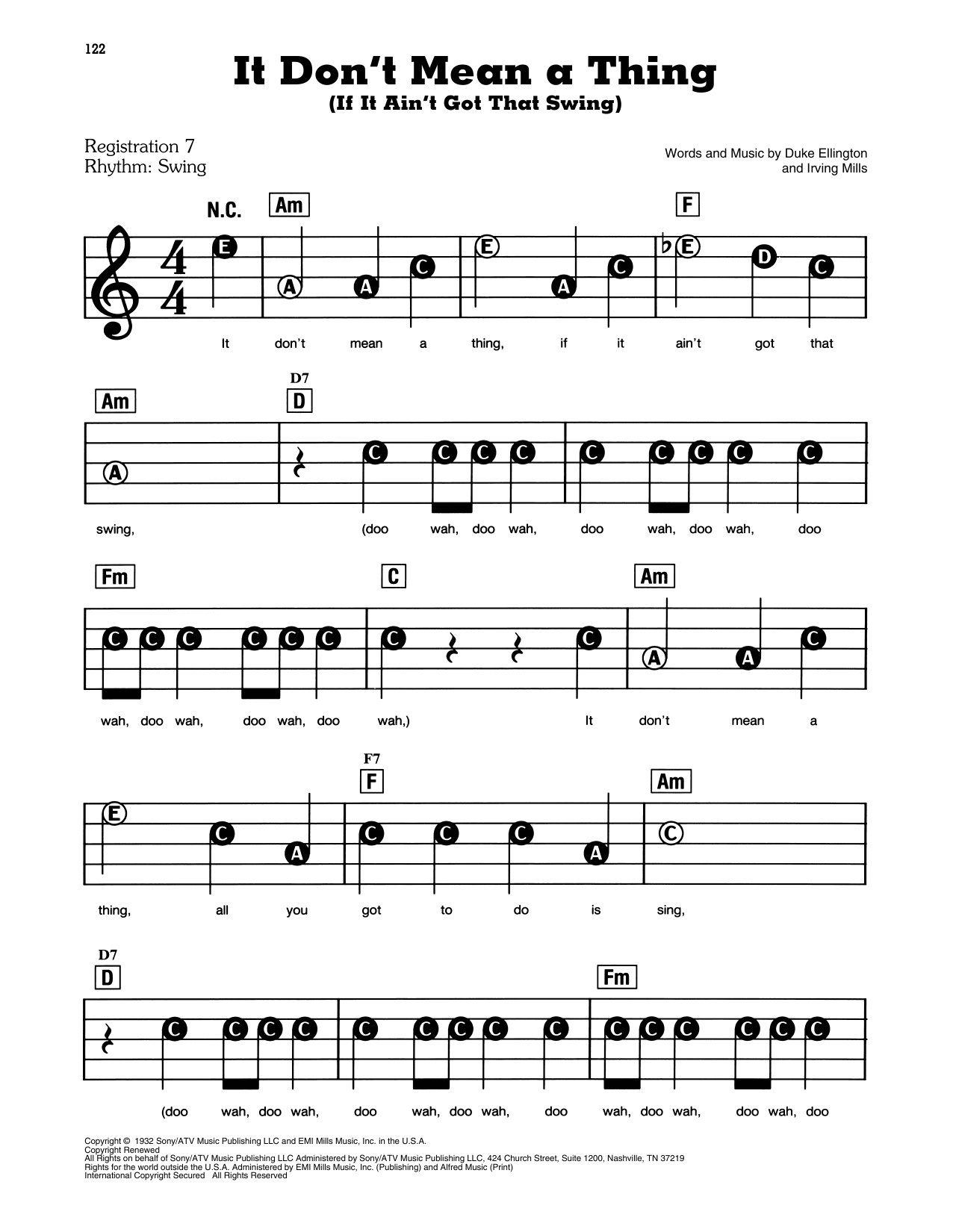 It Don t Mean A Thing If It Ain t Got That Swing Sheet Music Duke