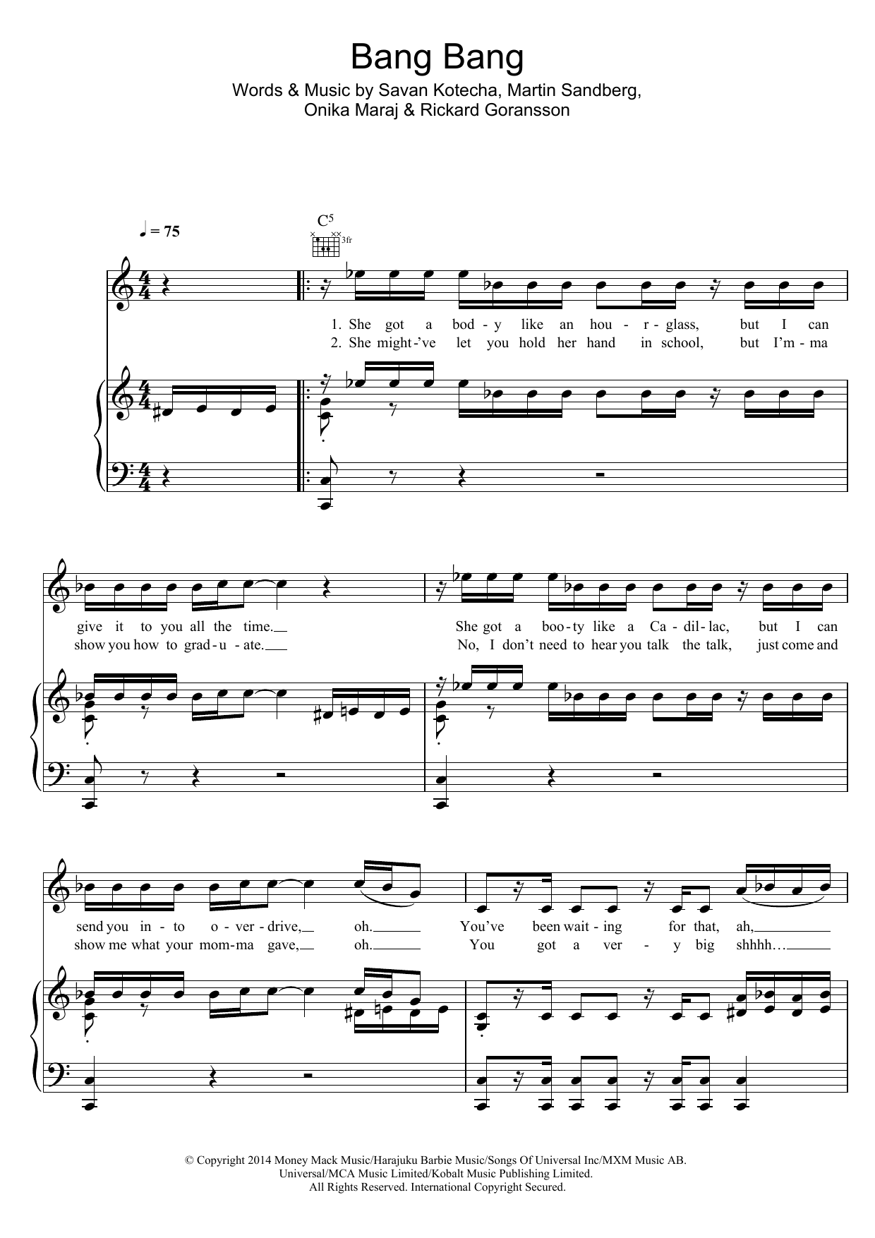 Bang Bang Sheet Music Direct Bang Bang Sheet Music Direct