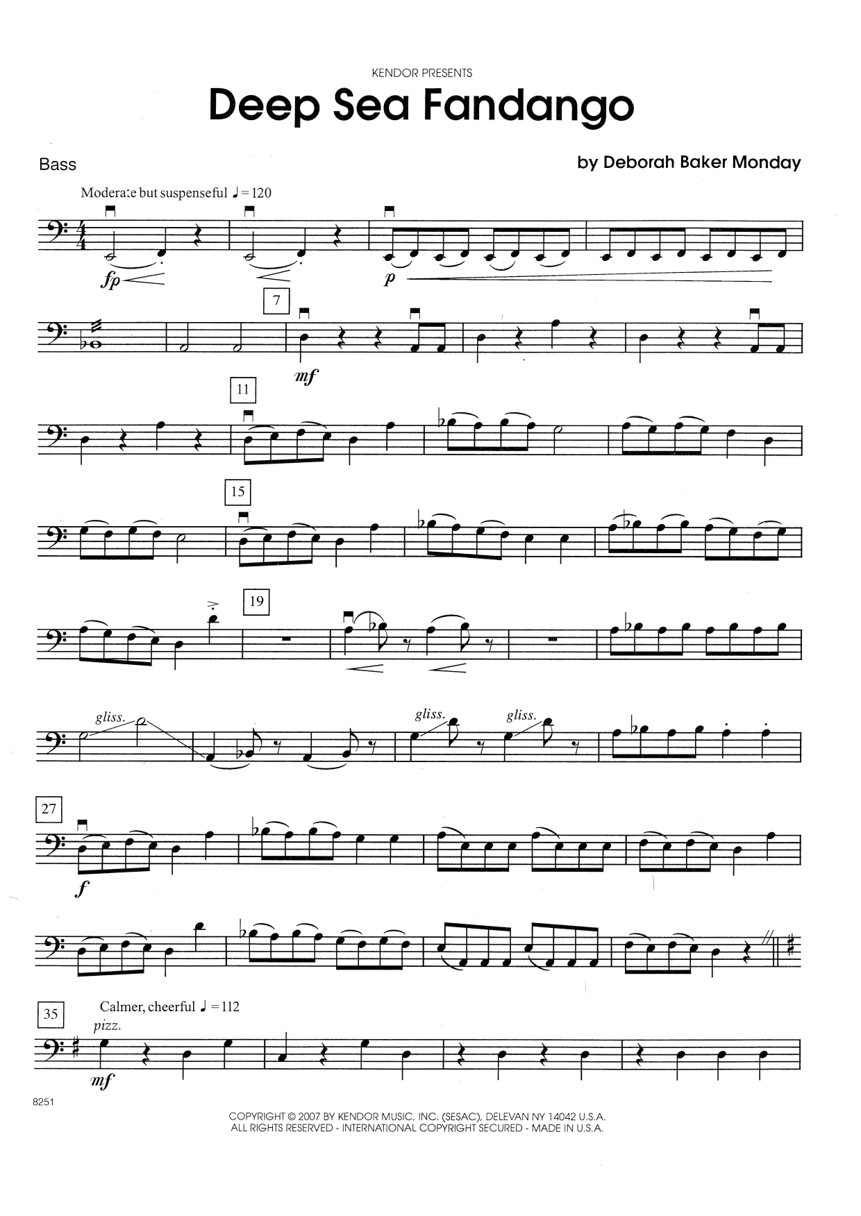 Deep Sea Fandango - Bass at Stanton's Sheet Music