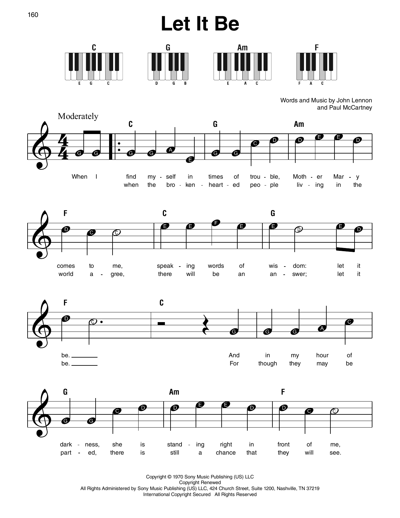 Let It Be By The Beatles Sheet Music For Super Easy Piano At Sheet Let It Be By The Beatles Sheet Music For Super Easy Piano At Sheet