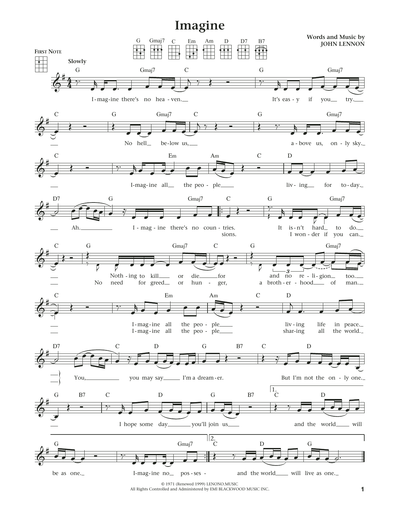 Imagine from The Daily Ukulele arr Liz And Jim Beloff By John Imagine from The Daily Ukulele arr Liz And Jim Beloff By John
