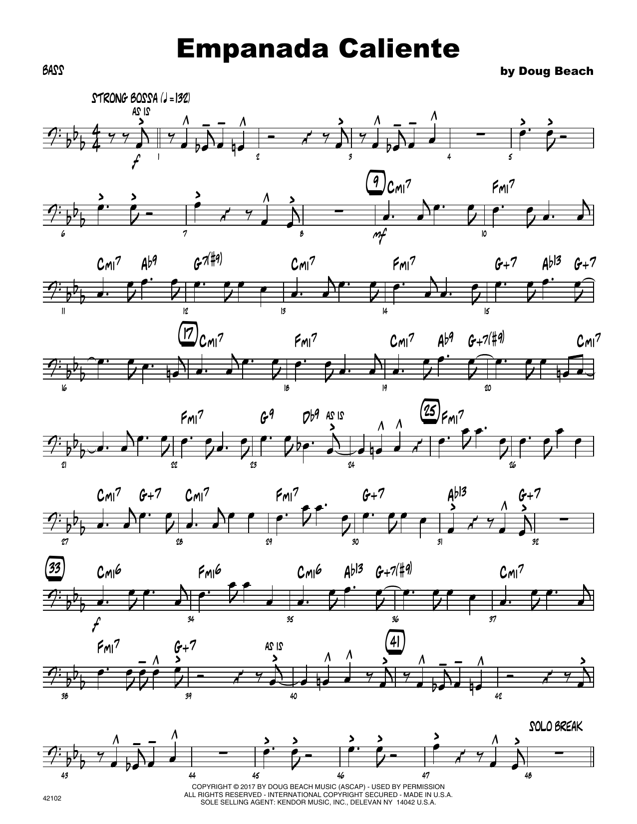 Empanada Caliente - Bass Sheet Music | Doug Beach | Jazz Ensemble