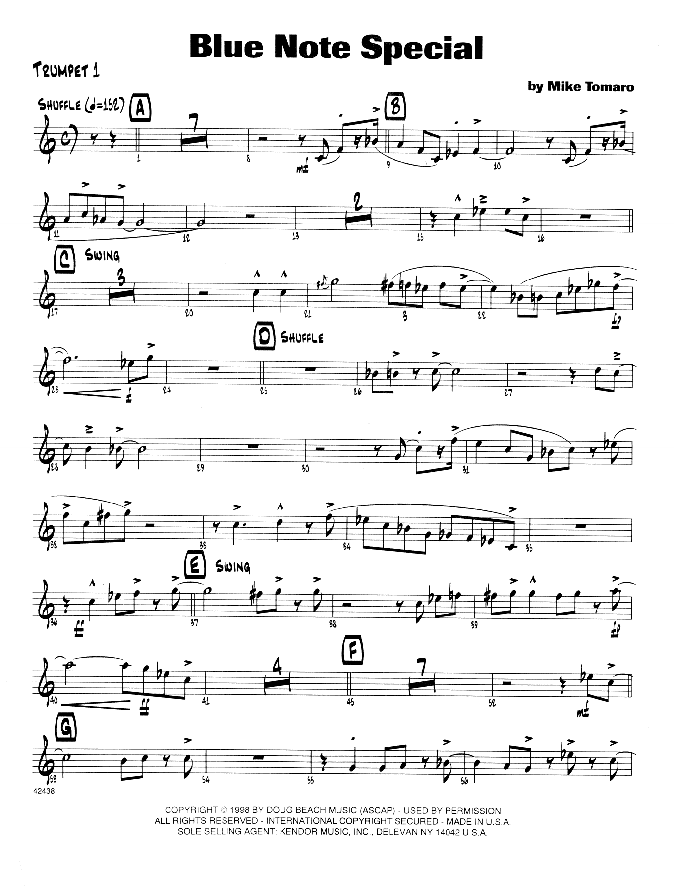 Blue Note Special - 1st Bb Trumpet Noten | Mike Tomaro | Jazzensemble