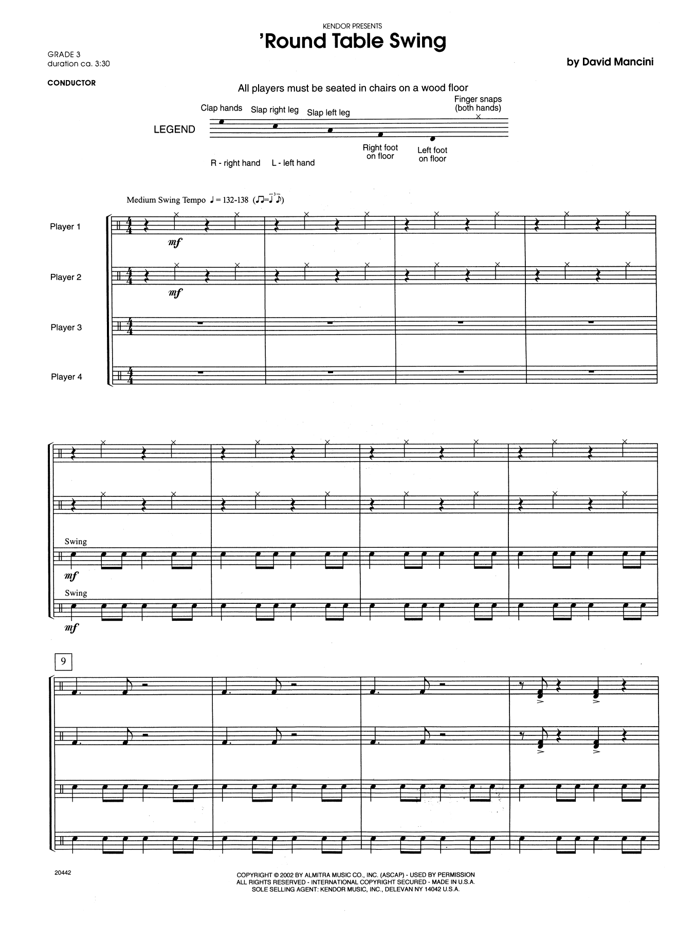 Round Table Swing - Full Score Sheet Music | Dave Mancini | Percussion ...