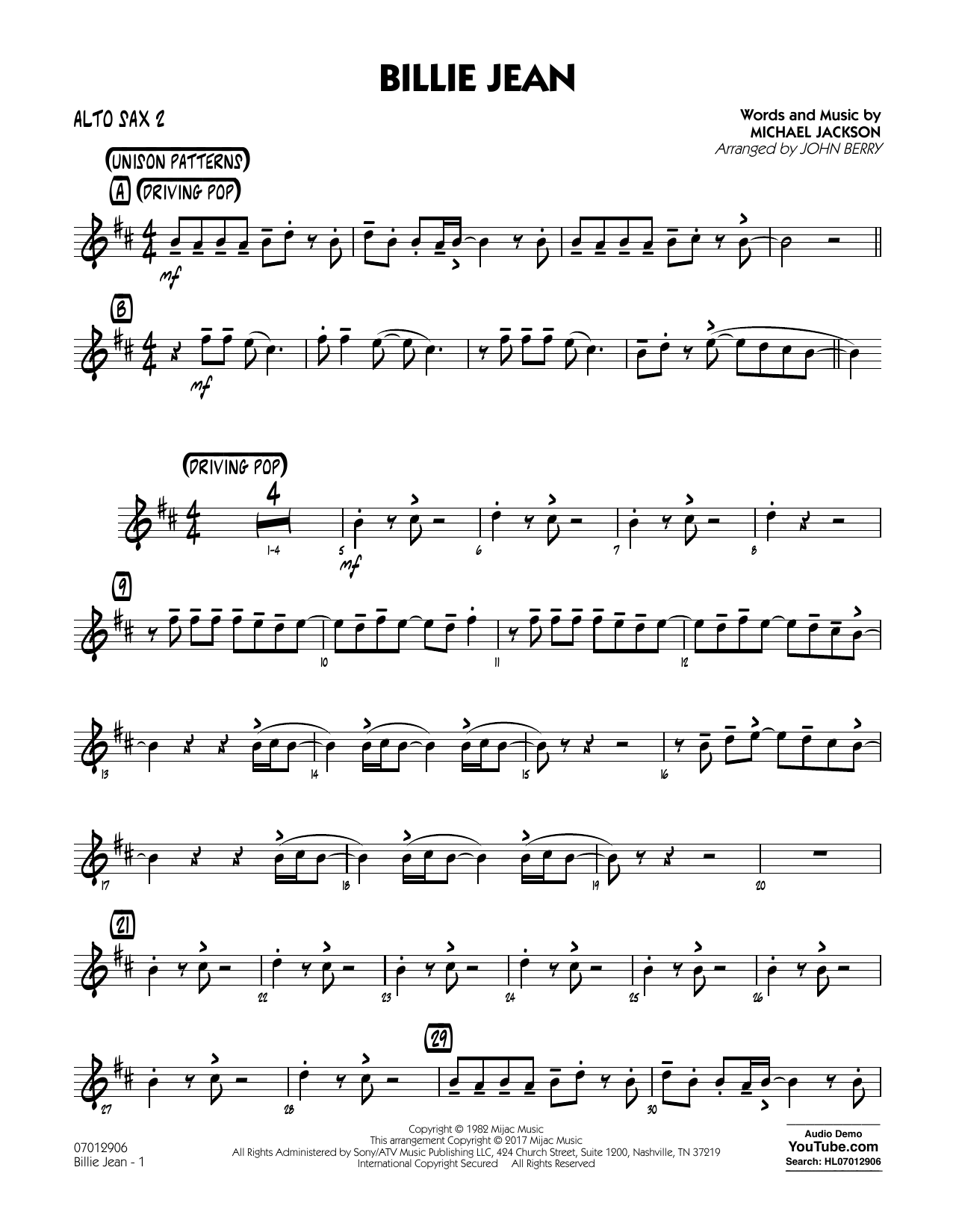 Billie Jean Alto Sax 2 By Michael Jackson Hal Leonard Prima Music Billie Jean Alto Sax 2 By Michael Jackson Hal Leonard Prima Music