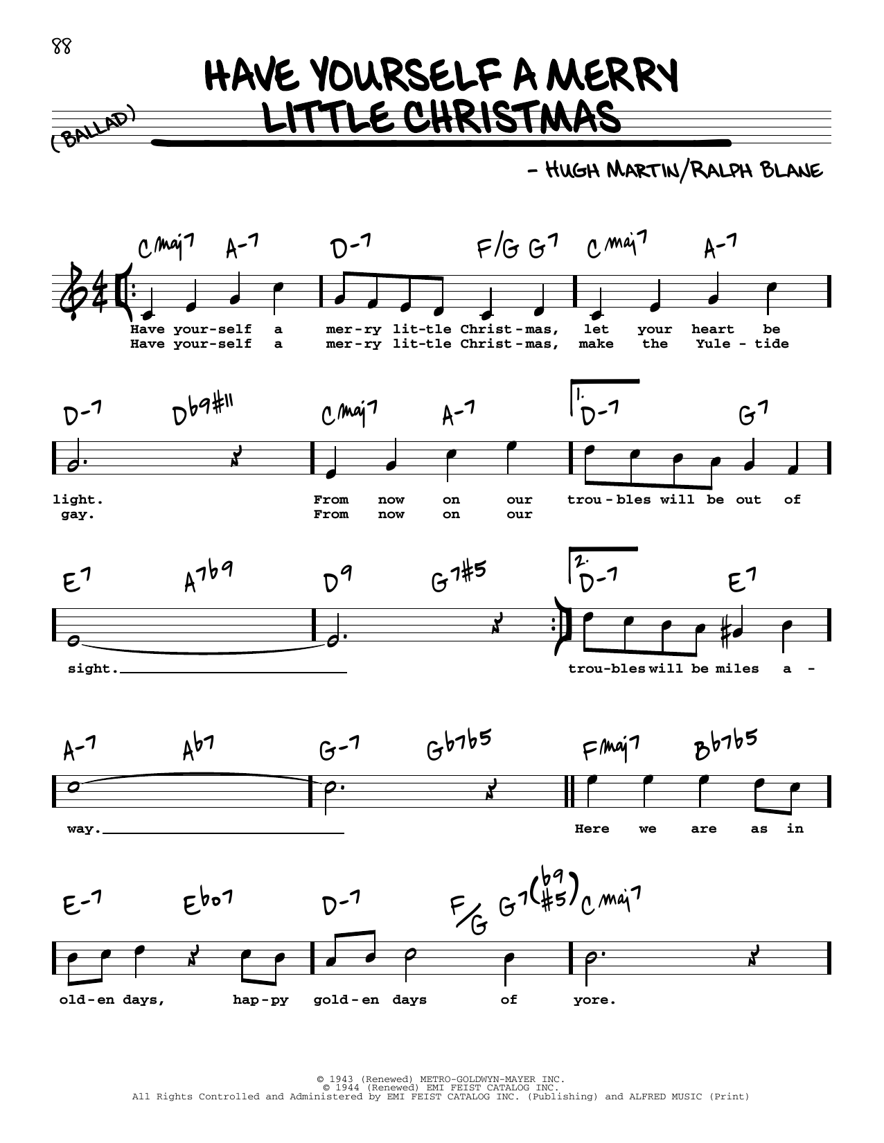 Have Yourself A Merry Little Christmas Real Book Melody Lyrics Have Yourself A Merry Little Christmas Real Book Melody Lyrics